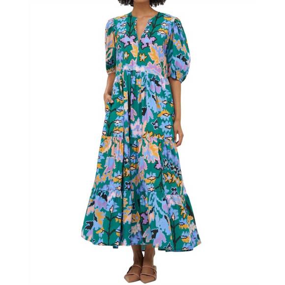 Oliphant | Dresses | New Oliphant Puff Sleeve Vneck Maxi Dress In ...